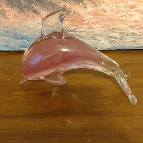 Accents | Pink Glass Dolphin Figurine | Poshmark
